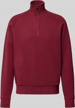 HUGO BOSS Sweatshirt mit halblangem Rei&szlig;verschluss