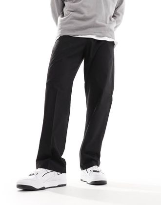 Selected Loose-Fit-Chinohose in Schwarz