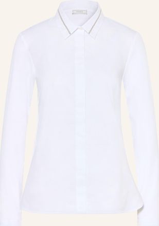 PESERICO Peserico Hemdbluse Im Materialmix Mit Schmucksteinen weiss