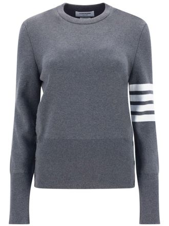 Thom Browne pull en maille milanaise à 4 bandes - Gris