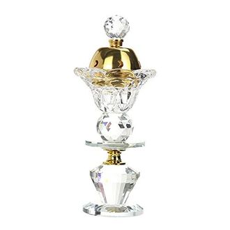 MagiDeal Cristal de Luxe Arabe Bakhoor Br&ucirc;leur Dencens Portable Traditionnel Mabkhara Encens R&eacute;sine Br&ucirc;leur Outil Spa Arabe Diffuseur D&eacute;cor Ornement - C