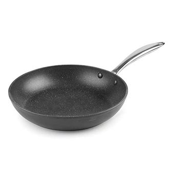 Lacor 27026 - Po&ecirc;le antiadh&eacute;sive tricouche en aluminium fondu, sans PFOA, manche ergonomique, convient pour toutes les cuisines, 26 cm, noir