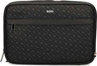 BOSS trousse de toilette monogrammée à fermeture zippée - Noir