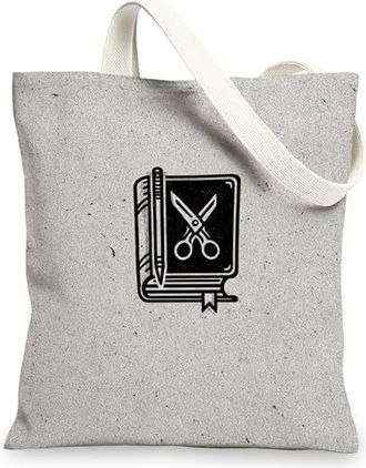 Generic Sac fourre-tout en toile, sacs à provisions réutilisables respectueux de lenvironnement, sacs à bandoulière gris légers et minimalistes, gris, 13x15 I