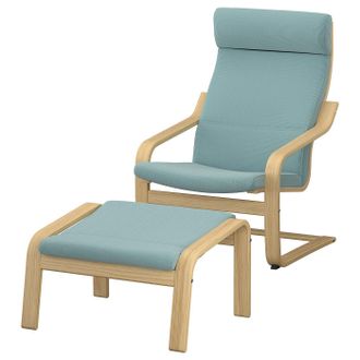 IKEA PO&Auml;NG Sessel und Hocker