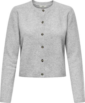 Jacqueline de Yong Damen Feinstrickjacke JDYChloe Life leichte Damenjacke Cardigan Knopfleiste 15330581 Light Grey Melange XL
