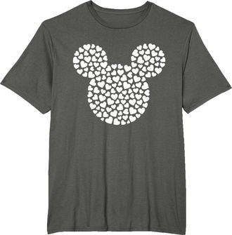 Disney Mickey Mouse Icon Filled with Hearts T-Shirt