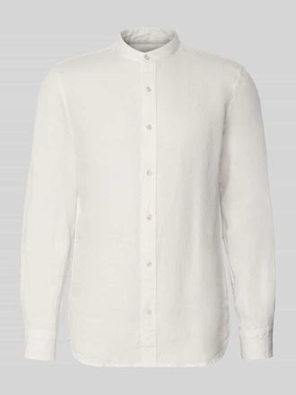 Scotch & Soda Regular Fit Leinenhemd mit Stehkragen