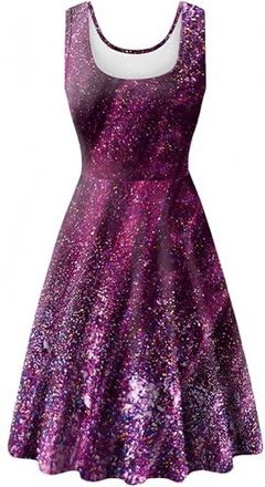 Ocean Plus Robe Femme Jupe de Noël avec Impression Numérique Jupe Midi sans Manches Halloween Robe de Longueur Moyenne Robe dimpression Numérique (XL (EU 40-42),