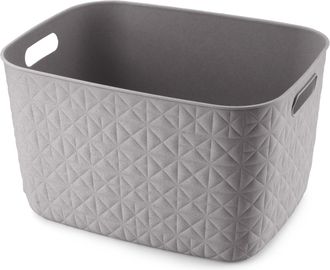 Curver Aufbewahrungskorb Softex 19 l - elegantes Design - leicht, stapelbar und praktisch - 70% recycelt - ger&auml;umige Gr&ouml;&szlig;e 37 x 29 x 22 cm - Taupe