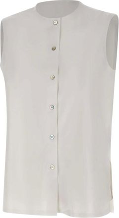 Roberto Ricci Design Rrd, Femme, Blouses et Chemises, Blanc, Taille: 42 FR Oxford Sleeveless Shirt