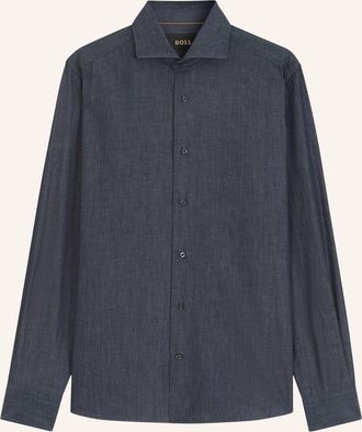 HUGO BOSS Hemd L-Hays-Spreadw-C-252 Slim Fit blau