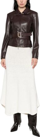 Liu Jo Femme, Vestes, Brun, Taille: 42 FR Veste en cuir
