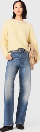 Maje Jean &Agrave; Ceinture Maillons - Bleu - Maje