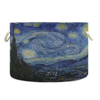 Mnsruu Van Gogh Aufbewahrungskorb f&uuml;r &Ouml;lgem&auml;lde, Aquarellfarben, abstrakt, gro&szlig;, mit Griffen, f&uuml;r Decken, Handt&uuml;cher, Kinderzimmer, 50,8 x 50,8 x 35,6 cm