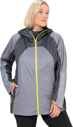 Ulla Popken Damen große Größen Übergrößen Plus Size Funktionsjacke, wasserdicht, Innenjacke, 2-Wege-Zipper Graphitgrau 54+ 830522110-54+