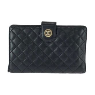 Chanel Portefeuille vintage doccasion (bi-pli) - Femme - Pre-owned - Noir - Taille: ONE Size