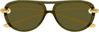 Bottega Veneta Bv1418S Aviator Sonnenbrille - - Accessories - unisex - Gelb - 58 MM