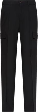 Calvin Klein Pantalon cargo droit Bengaline en laine m&eacute;lang&eacute;e