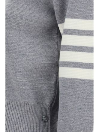 Thom Browne Womens Sweater Virgin Wool Light Grey Fleece