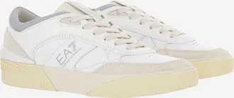 Emporio Armani Leather Low-Top Sneakers - White