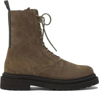 Brunello Cucinelli Femme, Chaussures, Brun, Taille: 36 EU Bottines &agrave; lacets en daim