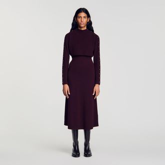 Sandro Robe longue en maille 2 en 1