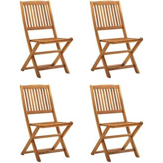 vidaXL Vidaxl - Chaises pliables dext&eacute;rieur lot de 4 Bois dacacia solide