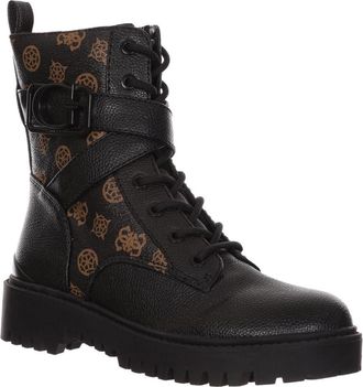 Guess Damen Orana Springerstiefel, schwarz/braun, 40.5 EU