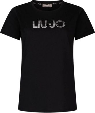 Liu Jo T-Shirt mit Strasssteinen - - Tops - Damen - Schwarzk - 2XS