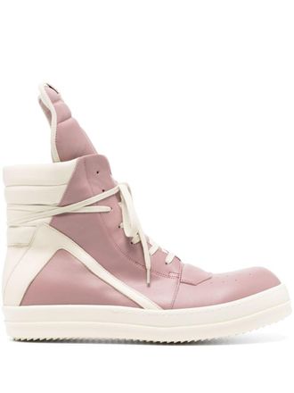 Rick Owens baskets montantes Geobasket en cuir - Rose
