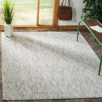 Safavieh Tapis Contemporain Pour Salon, Salle à manger, Chambre à coucher - Courtyard Collection, Tapis à poil court, Gris et Gris, 122 X 170 cm