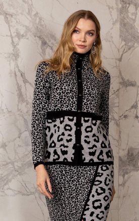 Passioni Cardigan mit Leoparden-Muster