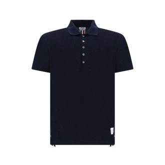 Thom Browne Homme, Tops, Noir, Taille: 2XL Polo &agrave; Manches Courtes