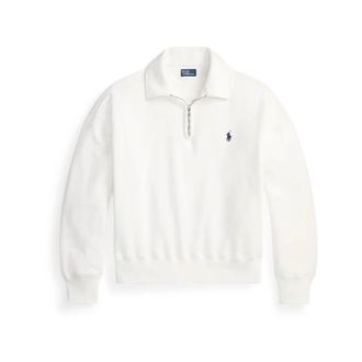 Polo Ralph Lauren Sweatshirt mit Rei&szlig;verschluss am Kragen und Stickerei - - Sweatshirts & Hoodies - Damen - Wei&szlig; - L