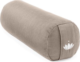 Lotuscrafts Nackenrolle mit Bezug, Yogarolle klein 40 x 13 cm, Yogakissen rund, ideal f&uuml;r Yoga und Pilates, aus Bio-Baumwolle und Bio-Dinkelspelz, GOTS Zertifizie