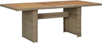 vidaXL Garten-Esstisch Braun 200x100x74 cm Poly Rattan - Vidaxl