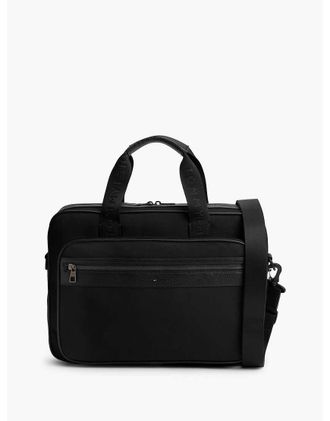 Tommy Hilfiger Sac bandouli&egrave;re pour ordinateur portable textur&eacute; &agrave; logo - Noir