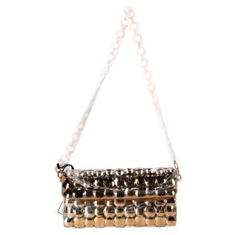 Paco Rabanne Goldfarbene Metallic-Schultertasche - - Bags - Damen - Gelb - ONE SIZE