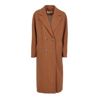 Blanca Vita Femme, Manteaux, Brun, Taille: 40 FR Manteau Marron &agrave; Double Boutonnage Mode Femme