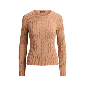 Ralph Lauren Pull en maille torsad&eacute;e &agrave; boutons - Femme - Pulls - Rose - Taille: 42 FR