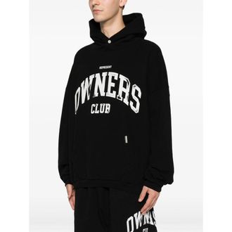 Represent Logo-Print Cotton Sweatshirt - Black