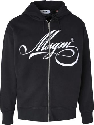 Msgm Msgm, Homme, Sweatshirts et sweats &agrave; capuche, Noir, Taille: S Zip-throughs