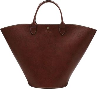 Longchamp Femme, Sacs, Brun, Taille: ONE Size Grainy Leather Tote