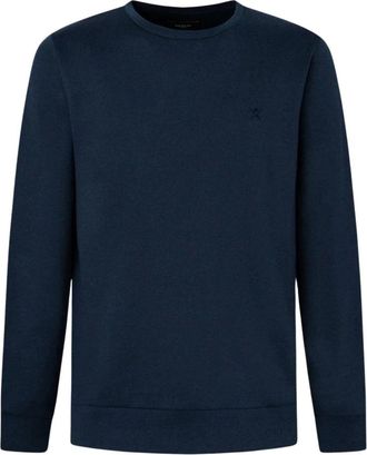 Hackett SweaT-shirt &agrave; col rond en maille double - Homme - Pulls - Bleu - Taille: M
