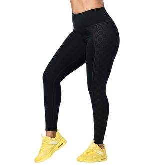 Zumba Damen Hohe Taille Workout Fitness Kompression Activewear Gym Frauen Leggings, Bold Black 8, XS