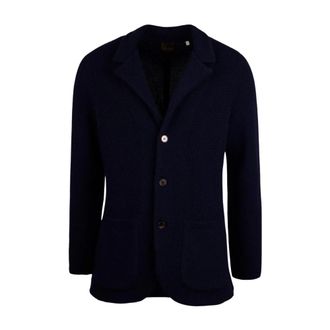 Stenstr&ouml;ms Gestrickter- strukturierter Wollblazer - - Jackets - Herren - Blau - 2XL