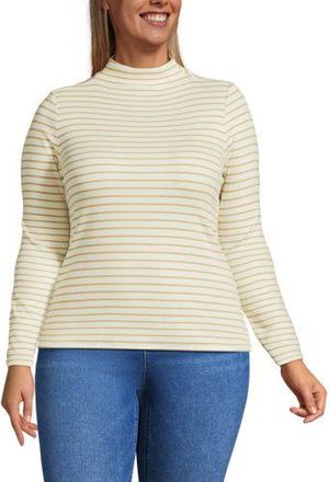 Lands End Softes Stehbund-Shirt, Damen, Größe:20-22 plus, Weiß, Elasthan/Viskose/Viskose-Mischung, by Lands End