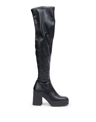 8 by YOOX KNEE-HIGH PLATFORM BOOTS