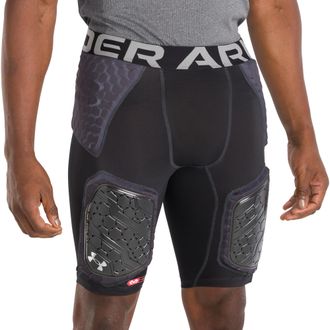 Under Armour Gameday Pro 5-Pad Fu&szlig;ballg&uuml;rtelhose, Bequeme Kompression und Schutz f&uuml;r Praxis und Spieltag, Erwachsene Herren, Schwarz, L
